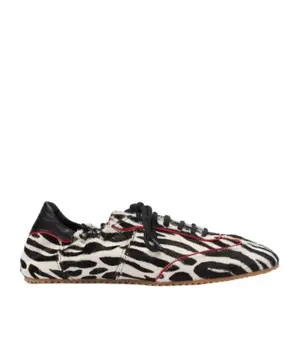 SCAROSSO Riley Printed Lace-up Sneakers - Zebra