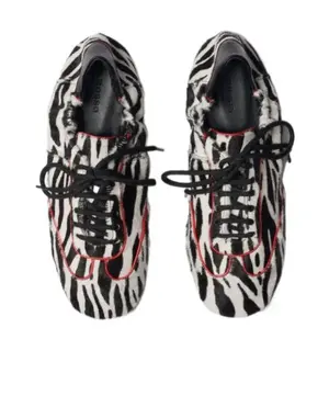 SCAROSSO Riley Printed Lace-up Sneakers - Zebra