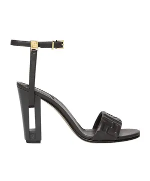 Fendi Embossed Ff Logo Ankle Strap Sandals