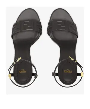 Fendi Embossed Ff Logo Ankle Strap Sandals
