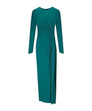 TWINSET Asymmetric Draped Maxi Dress - Green
