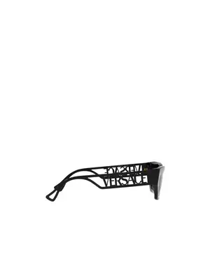 Versace Logo Rectangular Sunglasses