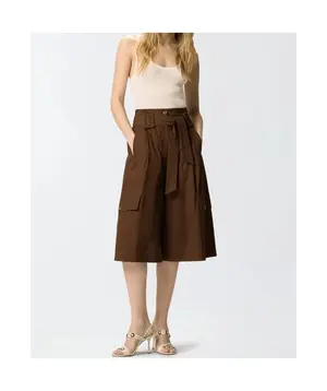Pinko Tie Belt Cotton Twill Shorts