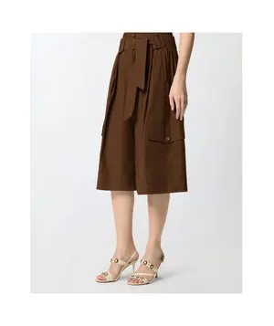 Pinko Tie Belt Cotton Twill Shorts