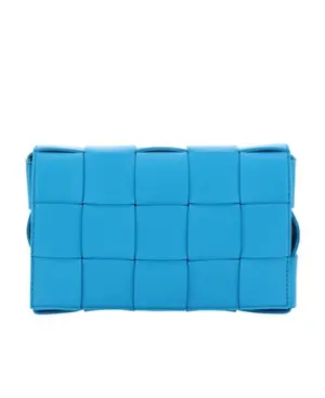 Bottega Veneta Interwoven Fold-over Shoulder Bag - Pool Blue