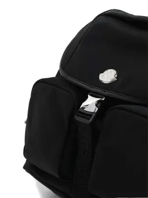 Moncler Logo Plaque Foldover Top Backpack