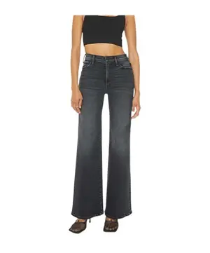 MOTHER The Hustler Roller Sneak Jeans In Wash - Black