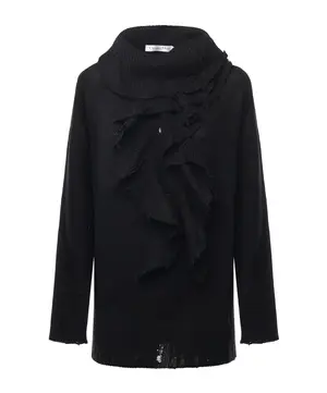 Dior Ruffled Turtleneck Sweater - Black