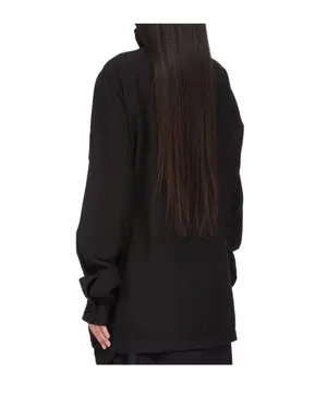 Rick Owens Long Sleeve Tie Woven Top