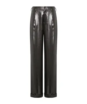 Ralph Lauren Pleated Wide-leg Trousers - Anthracite Grey