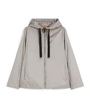 Max Mara Greenh Zip-up Drawstring Jacket - Light Grey