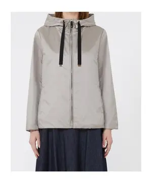 Max Mara Greenh Zip-up Drawstring Jacket - Light Grey