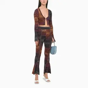 ROTATE BY BIRGER CHRISTENSEN Knitted Casual Pants With Zippers