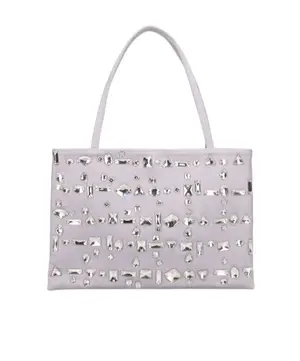 16Arlington Suki Small Shoulder Bag With Crystal Embellishments - Gray