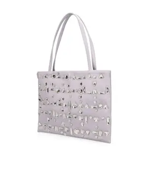 16Arlington Suki Small Shoulder Bag With Crystal Embellishments - Gray