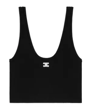 Celine Triomphe Bra In Athletic Cotton - Black