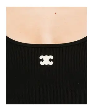 Celine Triomphe Embroidered Athletic Cotton Bra