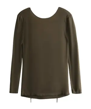 UMA WANG Long Sleeve T-shirt With Lace-up Back