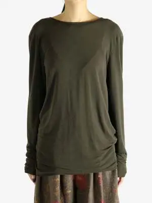 UMA WANG Long Sleeve T-shirt With Lace-up Back