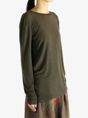 UMA WANG Long Sleeve T-shirt With Lace-up Back