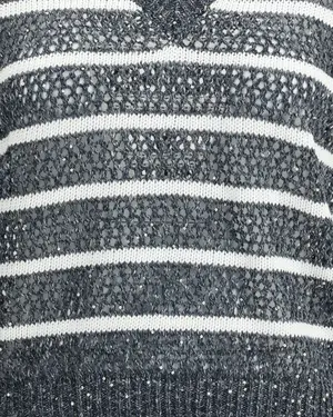Brunello Cucinelli V-neck Knitted Vest With Sporty Stripes
