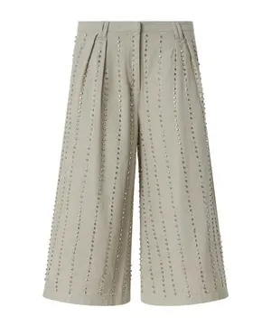 Pinko Embellished Pleated Bermuda Trousers