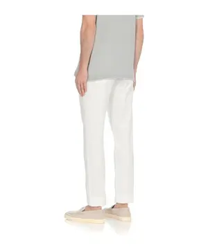 Eleventy Drawstring Straight-leg Trousers - White