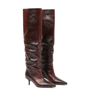 SCAROSSO Barbara Pointed Toe Knee High Boots - Brown