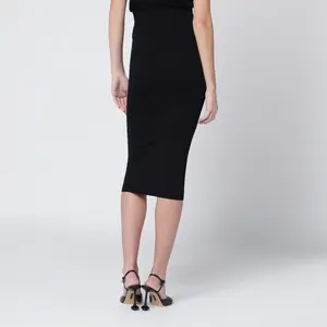 ENTIRE STUDIOS Ribbed Midi Knitted Skirt - Black
