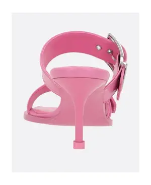 Alexander McQueen Buckle Detailed Slip-on Sandals - Pink