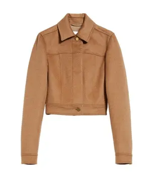 Max Mara Max Mara Cropped Fitted Jacket With Gold Studs Camel