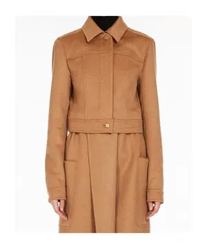 Max Mara Cropped Fitted Jacket With Gold Studs