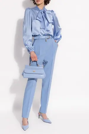 Dolce & Gabbana Pussy-bow Bell-sleeved Shirt