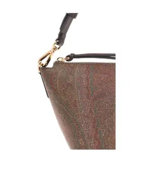 Etro Paisley Printed Zipped Shoulder Bag - Brown