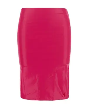 Attico Metallic Ruched Mini Skirt