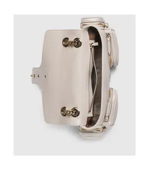 Gucci Gg Marmont Foldover Top Small Shoulder Bag - Ivory