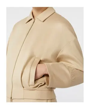 Max Mara Collared Zip-up Cropped Jacket - Nude
