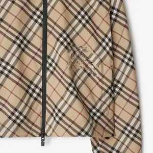 Burberry Checked Hooded Zip-up Jacket