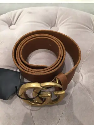 Gucci Double G Buckle Leather Belt - Brown