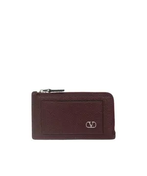 Valentino Garavani Vlogo Signature Zip-around Cardholder - Red