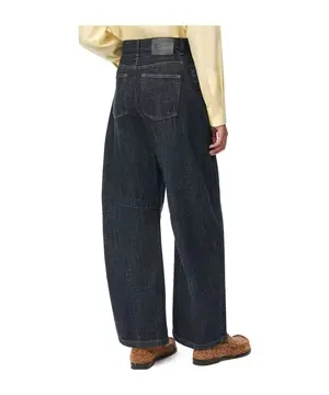 Loewe Anagram Barrel Jeans In Denim - Indigo