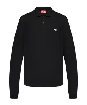 DIESEL® Logo-appliqué Long-sleeved Polo Shirt