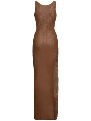 AYA MUSE Knitted Long Dress With Side Slits