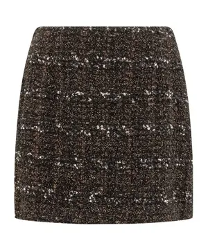 Fabiana Filippi Check Tweed Mini Skirt - Black