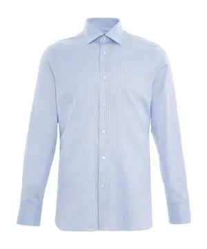 Zegna Lapel Button Shirt - Blue