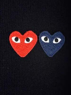 Play Comme Des Garcon Comme Des Garçons Play Crewneck Knitted Cardigan - Navy
