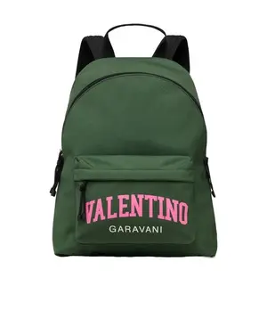 Valentino Garavani Logo Print Zip-up Backpack - Green