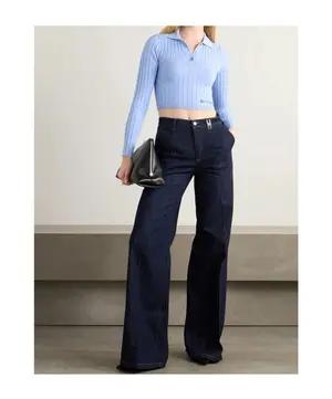 Dolce & Gabbana Ribbed Knit Cropped Polo Shirt