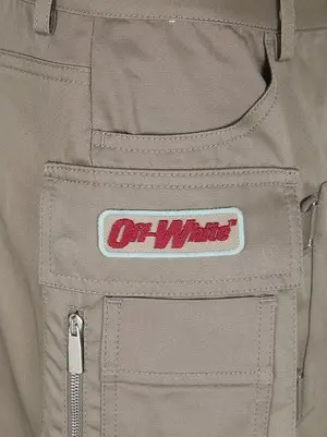 Off-White Button Detailed Cargo Shorts
