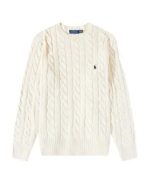 Polo Ralph Lauren Cable-knit Jumper With Embroidered Pony Logo - Beige